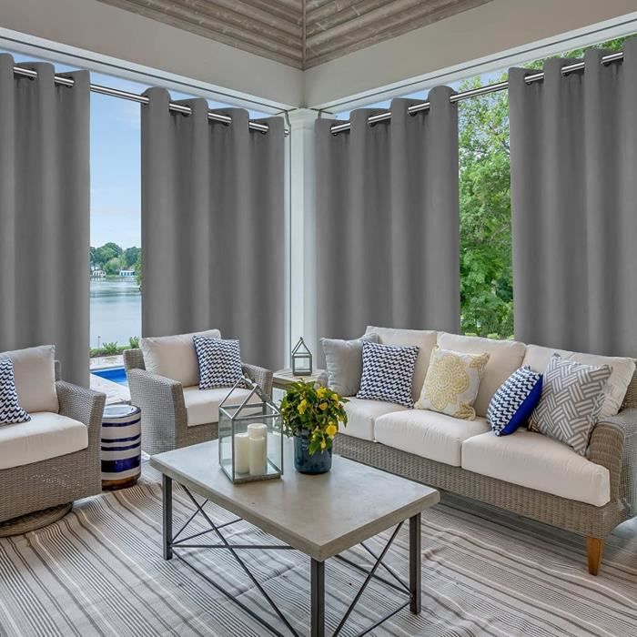 Rideaux D'extérieur,Rideau Exterieur pour Terrasse Rideau Pare-Soleil ...