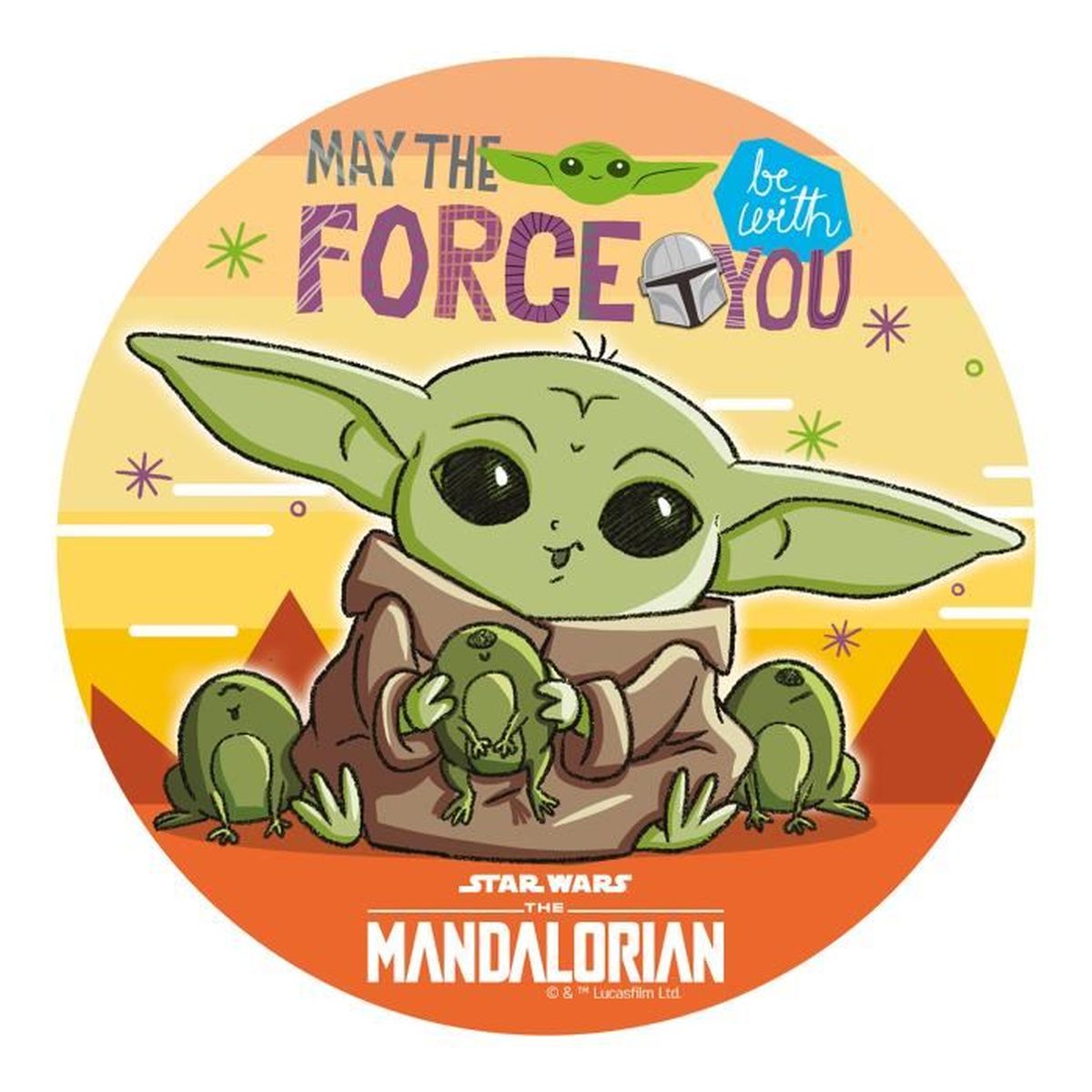 DISQUE SANS SUCRE 15,5 CM GROGU THE MANDALORIAN DECOR GATEAU ...