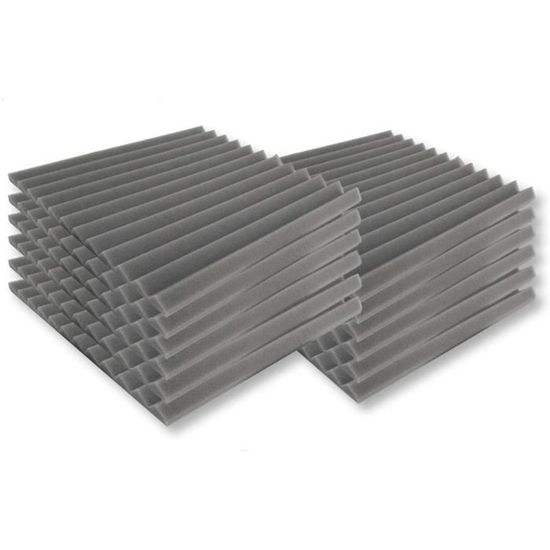Lot de 12 carrés de Panneau Mural Acoustique cunéiforme Home Studio ...