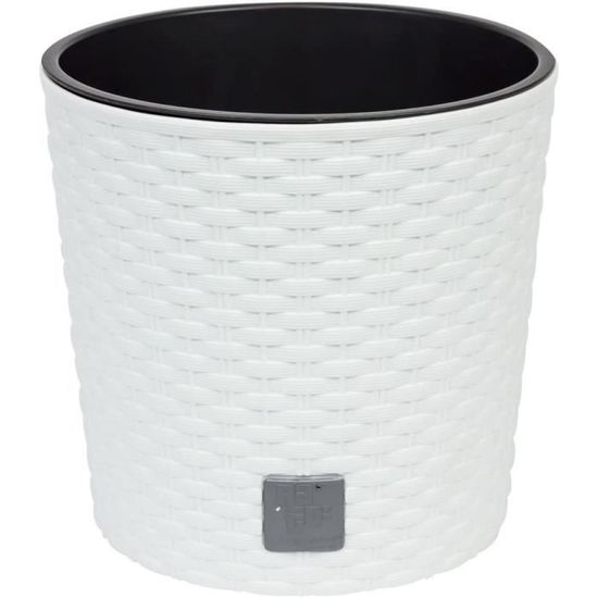 Prosperplast Pot à Fleurs Avec Utilisation D 25 CM Rotang Blanc Pot de ...