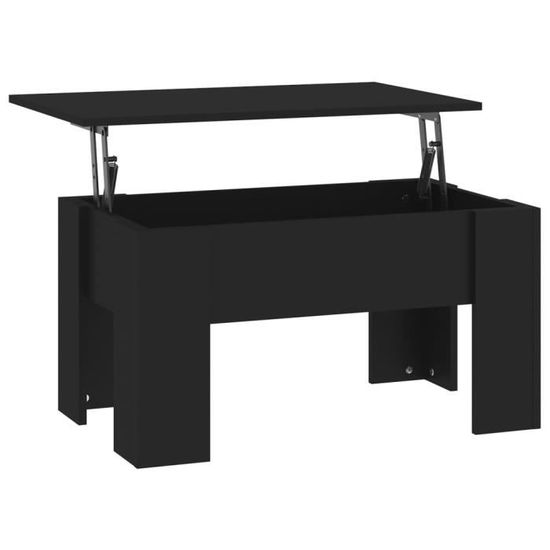 ABB Table basse Noir 79x49x41 cm Bois d'ingénierie - Qqmora - AIR67516 ...