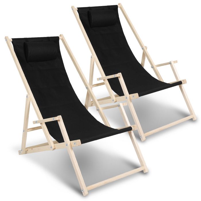 Chaise longue pliante en bois Chaise de plage Chilienne noir Avec mains ...