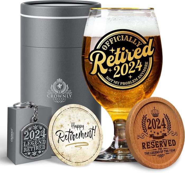 Cadeau Retraite Homme Verres À Bière Cadeau Depart Collegue De Travail ...