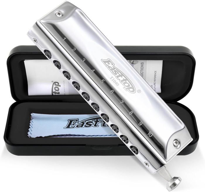 East top Harmonica chromatique professionnel 10 trous 40 tons en Do ...