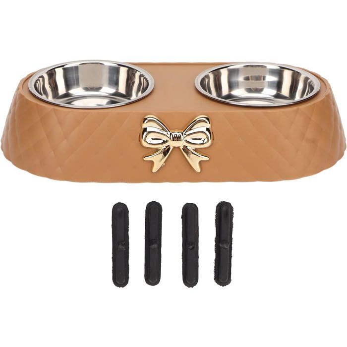 Bols doubles pour animaux de compagnie en acier inoxydable,bols d'eau ...