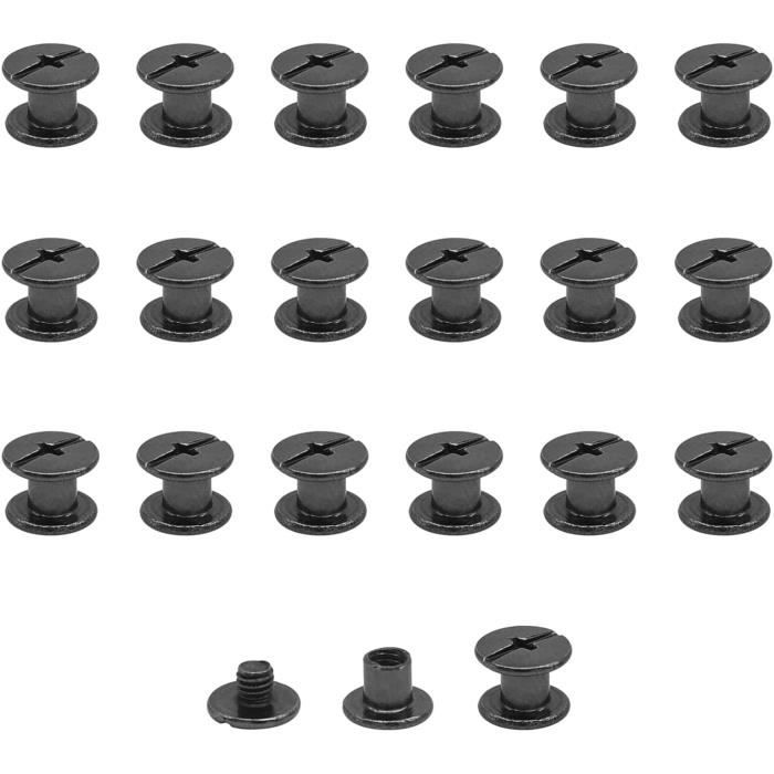 Lot de 20 vis Chicago M5x5mm Chicago Vis de reliure Chicago Rivet à ...
