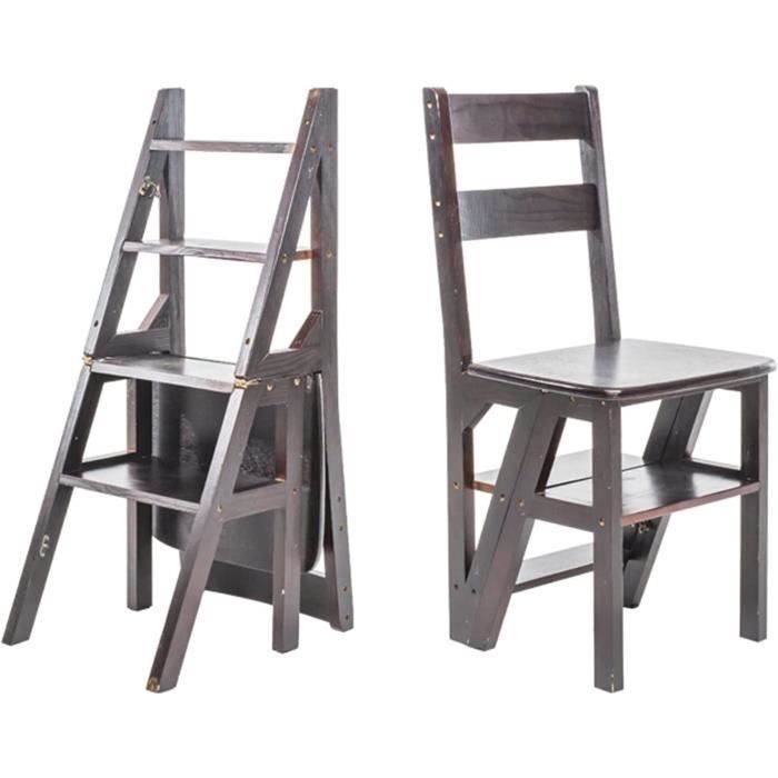 Escabeau Pliable Portable, escabeau Pliant en Bois 4 marchepieds pour ...