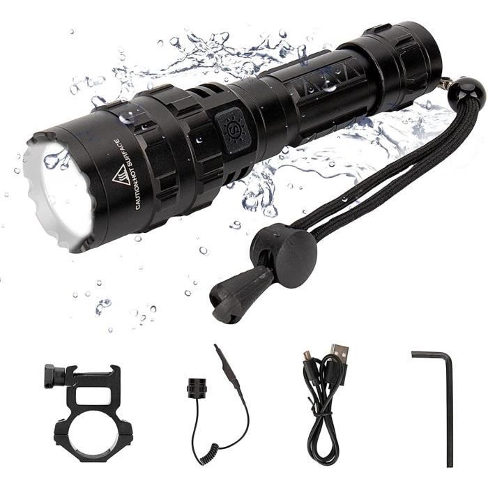 Kit lampe torche électrique LED 1 600 lumens 5 modes 500 mètres ...