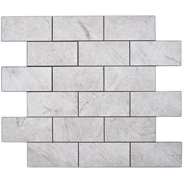 Même ' Kle ' Bende Vinyle Mosaïque Aspect Pierre Gris Carrara Métro ...