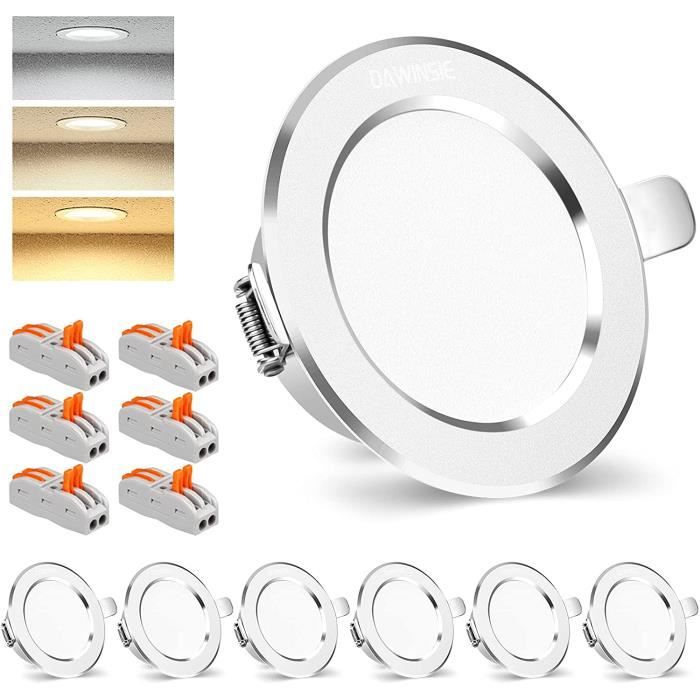 LED spot encastré, extra plat, encastrable lampe plafonnier plat rond, 3 températures de couleur ...