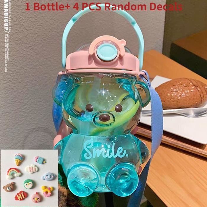 Gourde,bouteille d'eau grande capacité avec paille pour fille, bouilloire ours de voyage, tasse ...