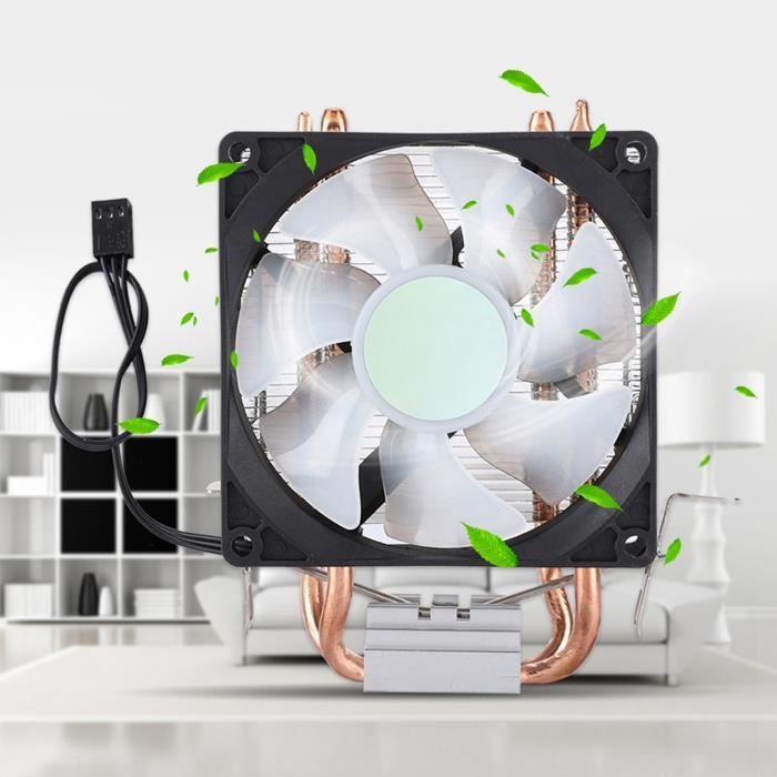Cikonielf refroidisseur de processeur 9cm CPU Cooler 2 Tube Simple ...