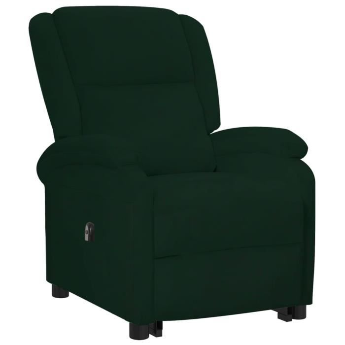 Fauteuil inclinable Vert foncé Velours-S15925 - Cdiscount Maison