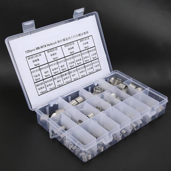 EJ.life insert de réparation de filetage M12 120pcs M6-M18 Kit d'insertion de réparation de ...