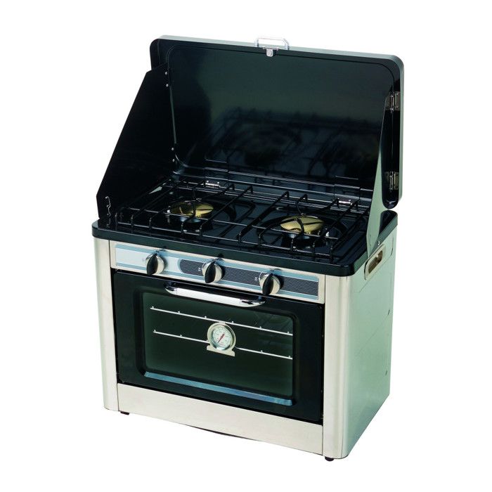 INCASA Four Combiné 25L / Réchaud à Gaz 2 Feux Camping Noir - Cdiscount ...