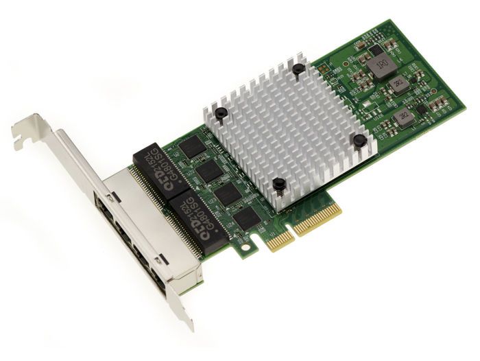 Carte contrôleur réseau PCIe QUAD LAN GIGABIT ethernet Chipset Intel ...