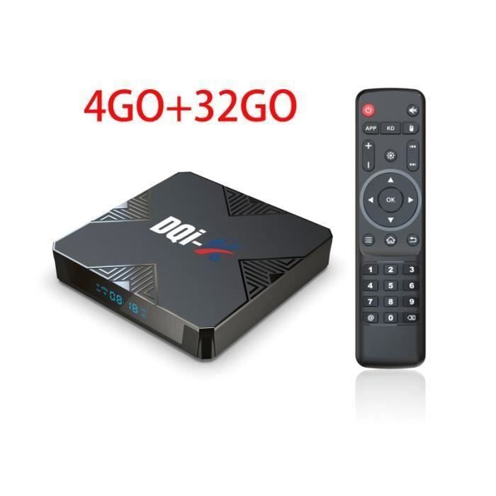 Boîte TV 4GB RAM 32GB ROM 4 Core Chip,TV Box Prend en Charge 4K Ultra HD, Smart TV Box avec 2 ...