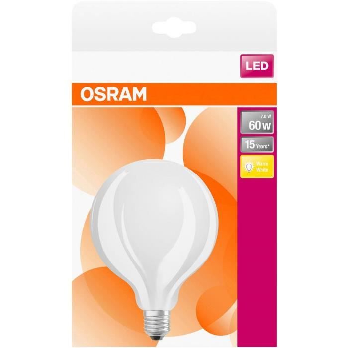 Ampoule LED - OSRAM - CLASSIC GLOBE 60 - 7 W - Blanc chaud - E27 ... Ampoule LED - OSRAM - CLASSIC GLOBE 60 - 7 W - Blanc chaud - E27 ...