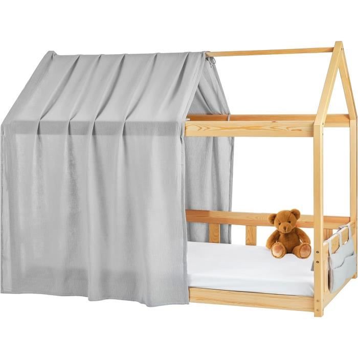 Toile Lit Cabane-100% Coton Mousseline-Ciel De Lit Cabane-Fabriqué En ...