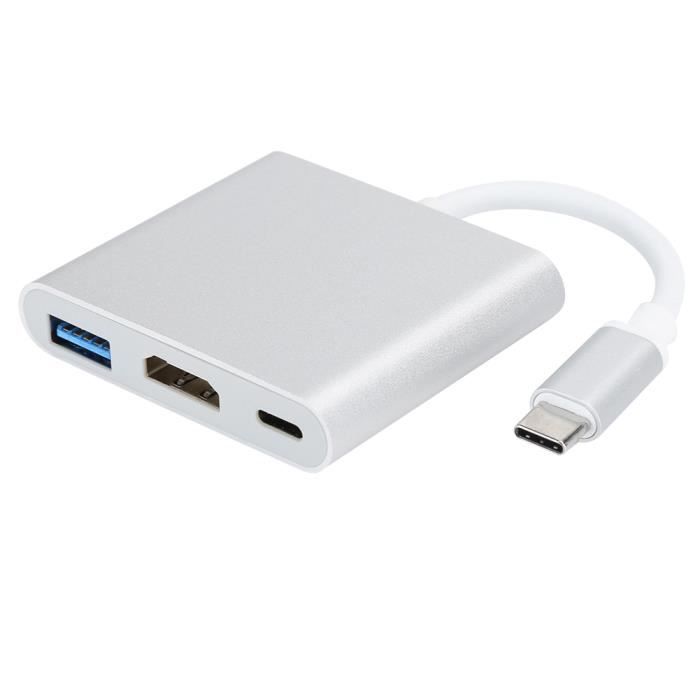 Tbest Hub USB 3.1 Type C Multifonctionnel 3‑in‑1 avec Adaptateur HDMI ...