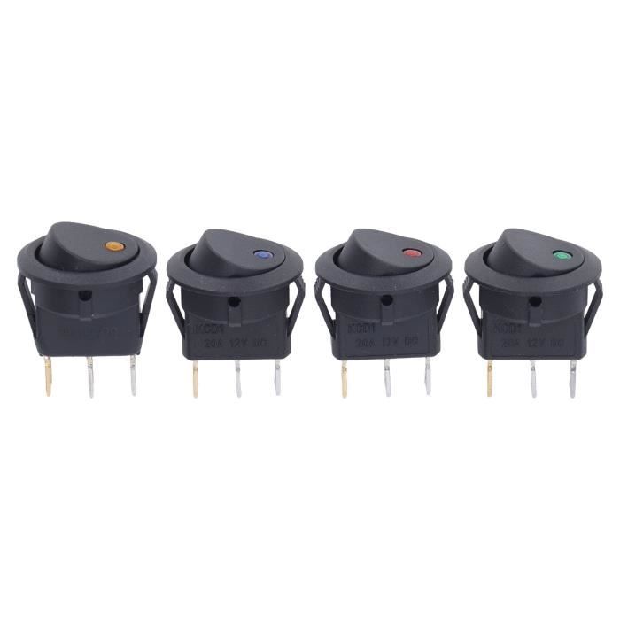 GES-Interrupteur d'alimentation rond 4PCS 12V Round Power Switches 3 ...