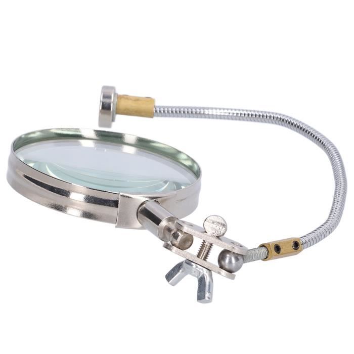 Zerone Loupe de table de soudage Aide à la main loupe à cou flexible ...