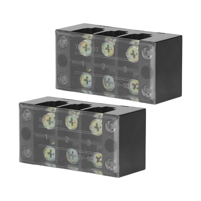 Bornier à double rangée de vis ZJCHAO - bornier de fil avec couvercle ...