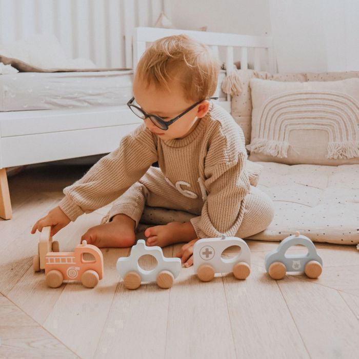 Jouet D'éveil Sensoriel Bébé, 6 Voitures Miniature en bois- Durable ...