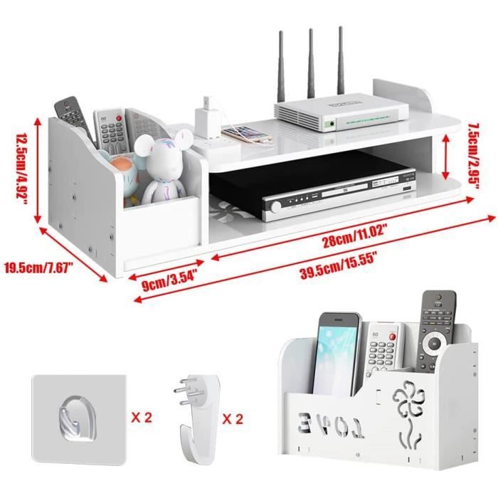 Boîte de rangement pour routeur WiFi avec télécommande,étagère de ...
