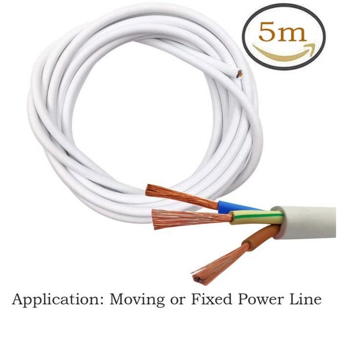 Fil électrique-3 Core Ronde PVC Secteur électrique Fil de Cuivre de ...