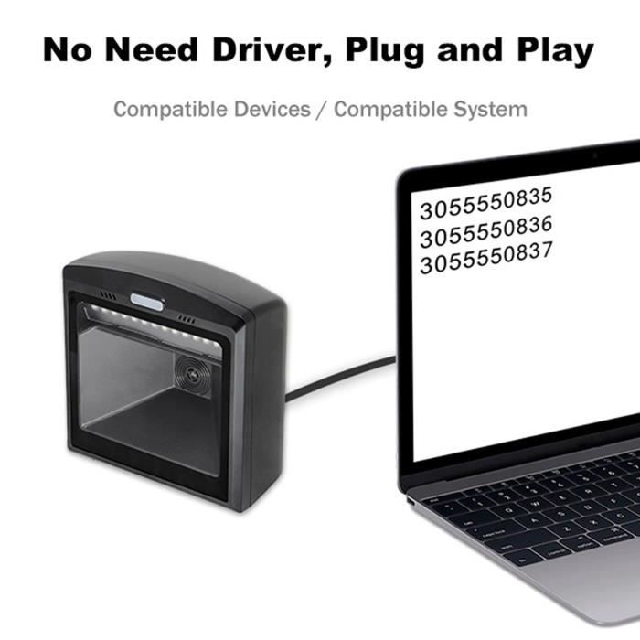 Scanner de codes-barres mains libres VBESTLIFE - X20 1000 - USB ...
