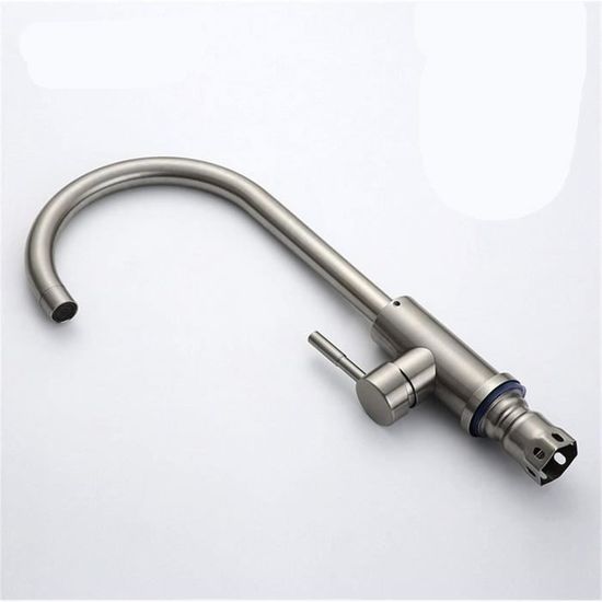 Robinet De Mélangeur D'Évier De Cuisine En Acier Inoxydable Bec Rotatif ...