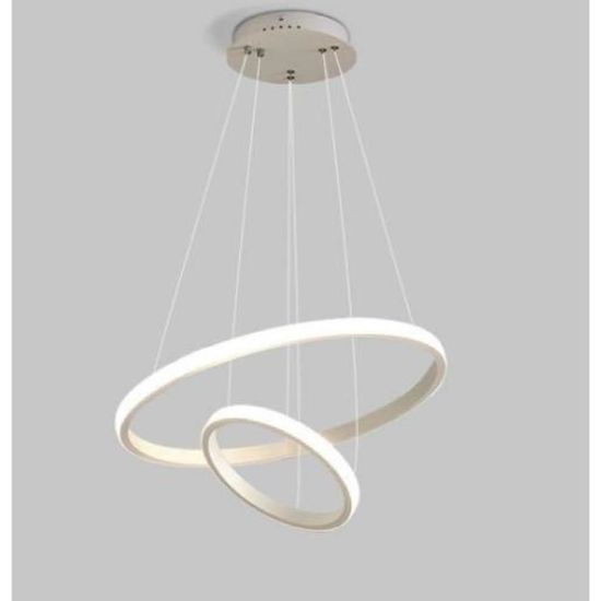 Lampe Suspension Anneaux LED Cercle Plafond Suspendu Lustre Noir ...