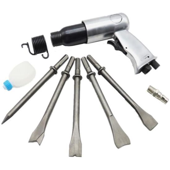 7 pièces Kit de marteau à Air Poignée puissante industrielle Burin ...