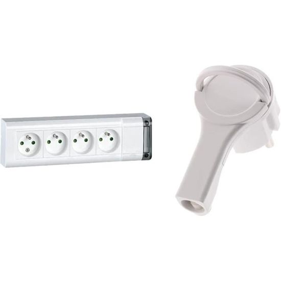 050610 Bloc Multiprise Fixable 4 Prises De Courant, 2P+T, 253Mm ...