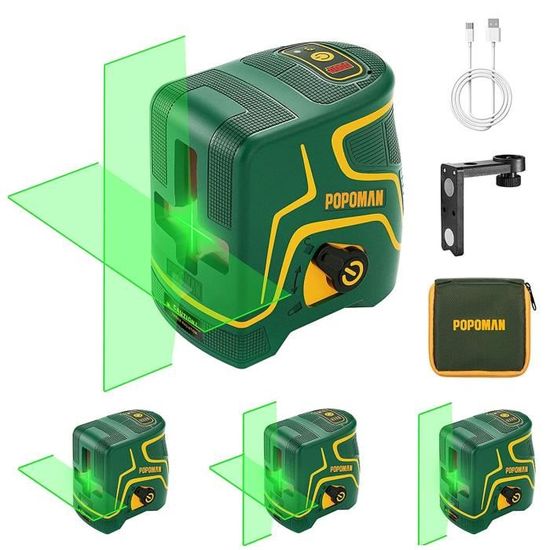 POPOMAN Niveau Laser 45m, Laser Croix Vert, Autonivellement et Mode ...