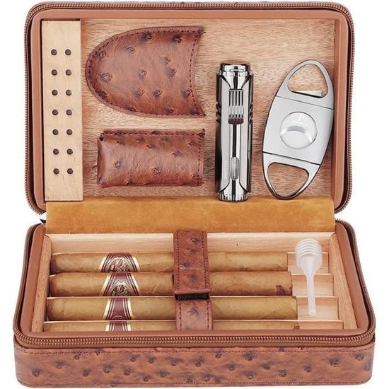 Boîte À Cigares En Cuir, Cave À Cigares Portable En Cuir Avec Doublure ...