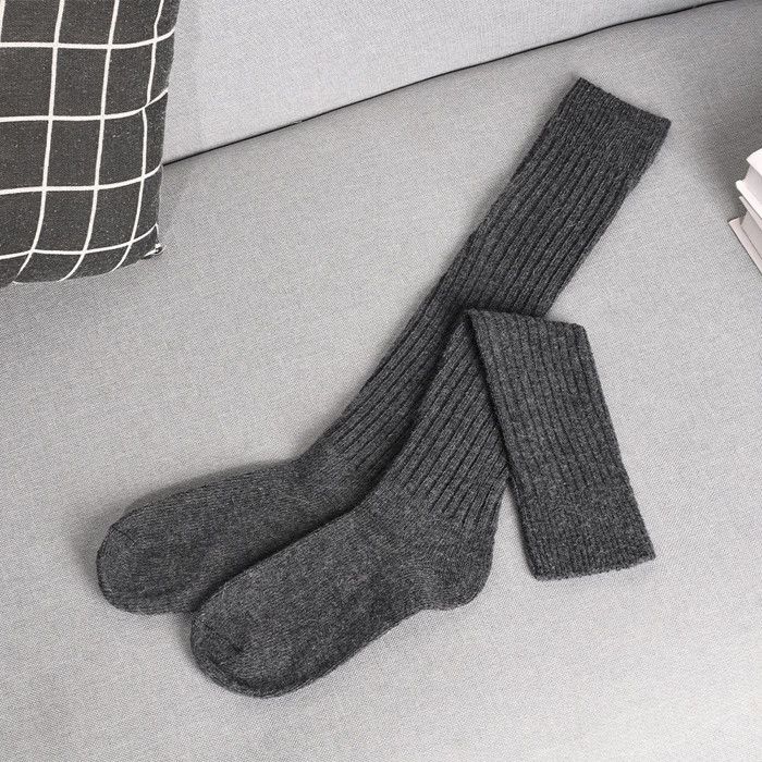 Chaussettes longues en cachemire pour femmes,bas de cuisse en laine ...