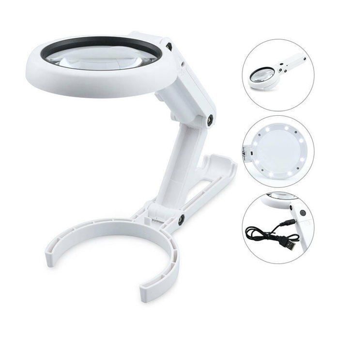 Lampe loupe à LED, loupe mains libres à intensité variable avec lumière ...