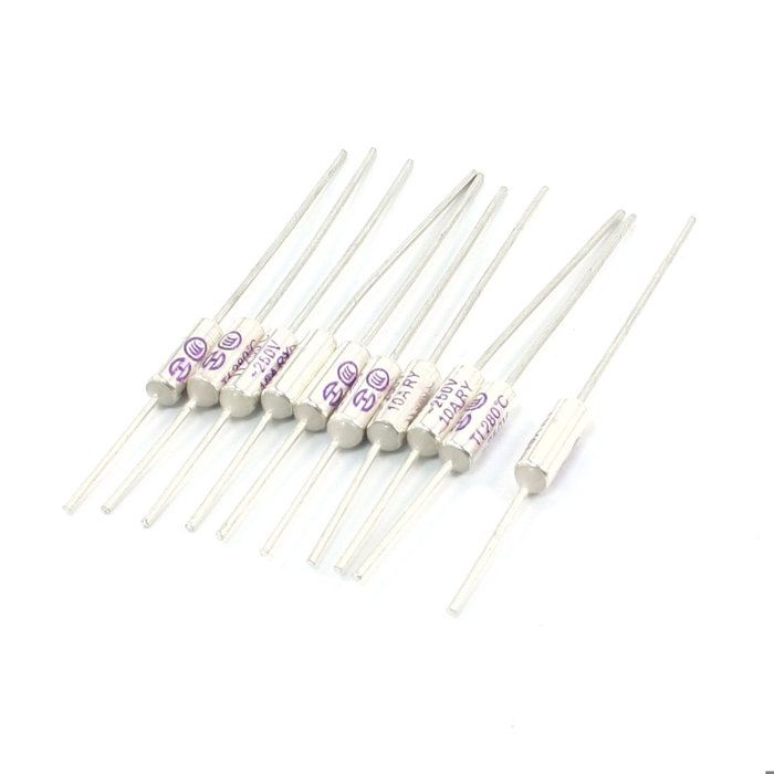 Fusible SOURCING MAP 10Pcs 250V 10A 280C Celsius température coupure circuit thermique ...