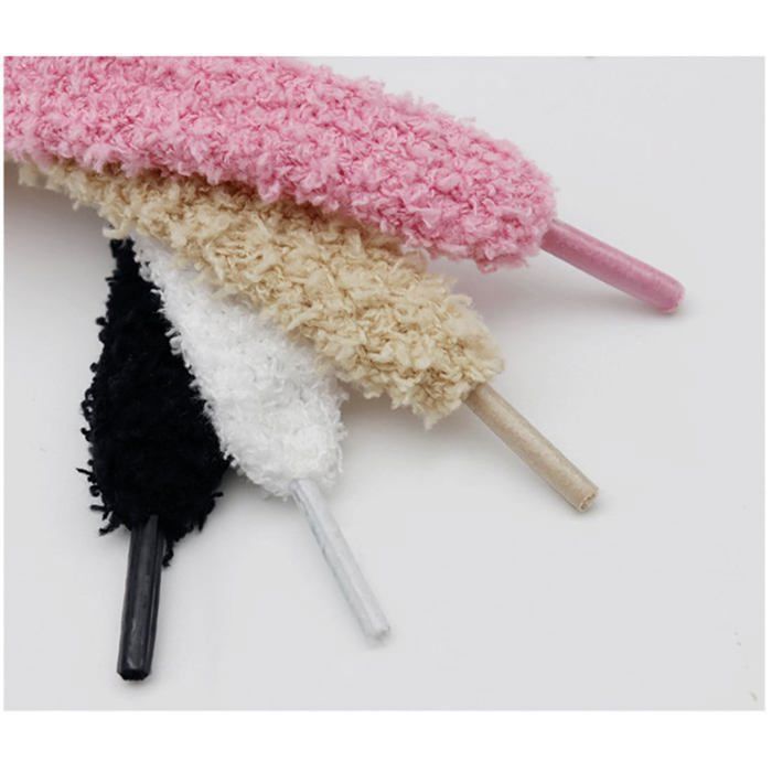 Lacets peluche chaussures - 4 paires, 1.5cm, moelleux, rechange ...
