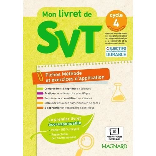 Livre de SVT - MAGNARD - Cycle 4 - Fiches Méthode - Exercices d ...