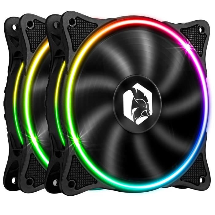 Ventilateur De Boîtier Pc Gamer 2X120Mm -Flux D’Air Élevé -Rgb Adressable Led Pwm 3 Pins 5 Volts ...