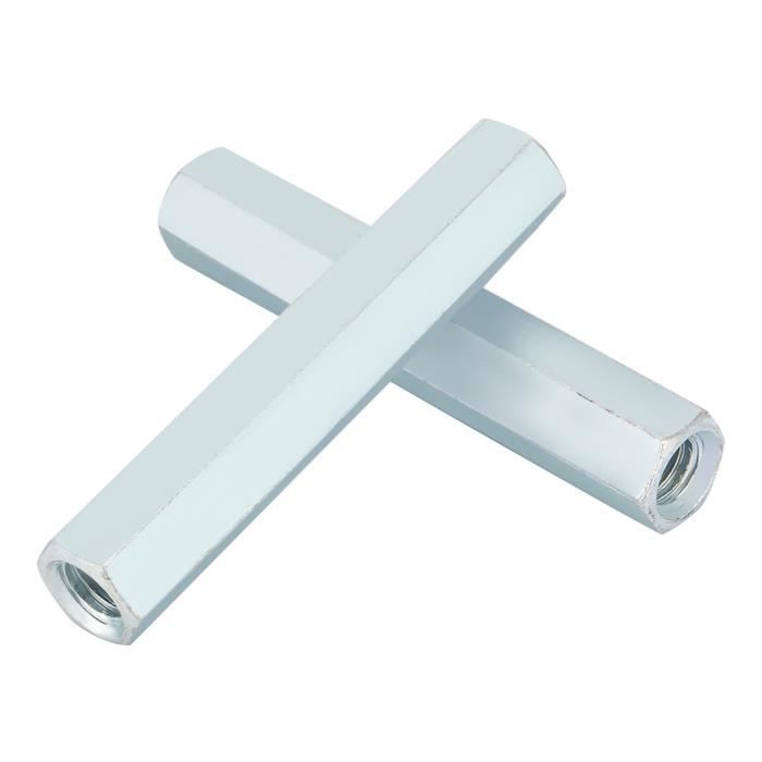 Écrous Longs Entretoise, 2Pcs M8 * 66 Crou À Tige Longue Hex Spiral Zinc Hexagonal Sleeve Crou ...