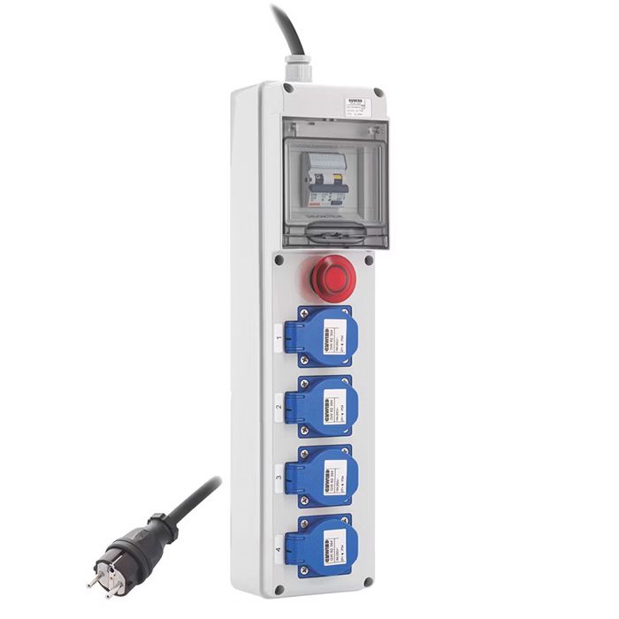 Coffret chantier monophasé IP44 – 4 prises 16A + différentiel + câble 3 ...