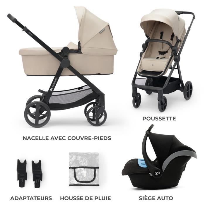 Poussette 3 en 1 Combinée - KINDERKRAFT NEWLY - avec Siège auto ...
