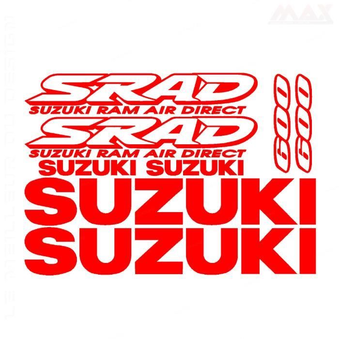 8 sticker GSXR – ROUGE – sticker SUZUKI GSX R SRAD 600 750 - SUZ423 ...