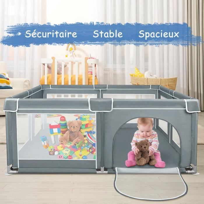 Parc pour bébé MENGDA - Gris foncé - Intérieur et extérieur - 180 ...