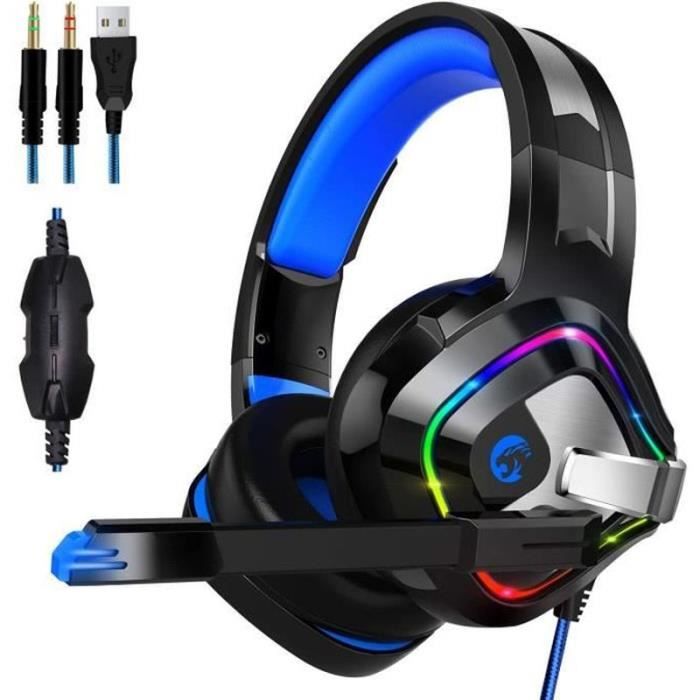 CASQUE AVEC MICROPHONE Casque Gaming Son 71 Surround avec Microphone ...