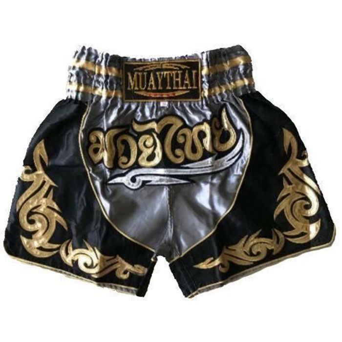 Short de Boxe - Traditionnel THAI - Gris - Tailles Enfants et Adultes ...
